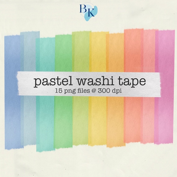 Pastel Digital Washi Tape Clipart Stickers Precropped - Etsy