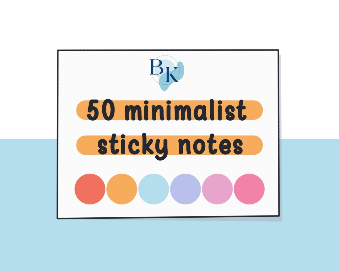 Minimalist Sticky Notes Clipart Stickers Line Art - Etsy