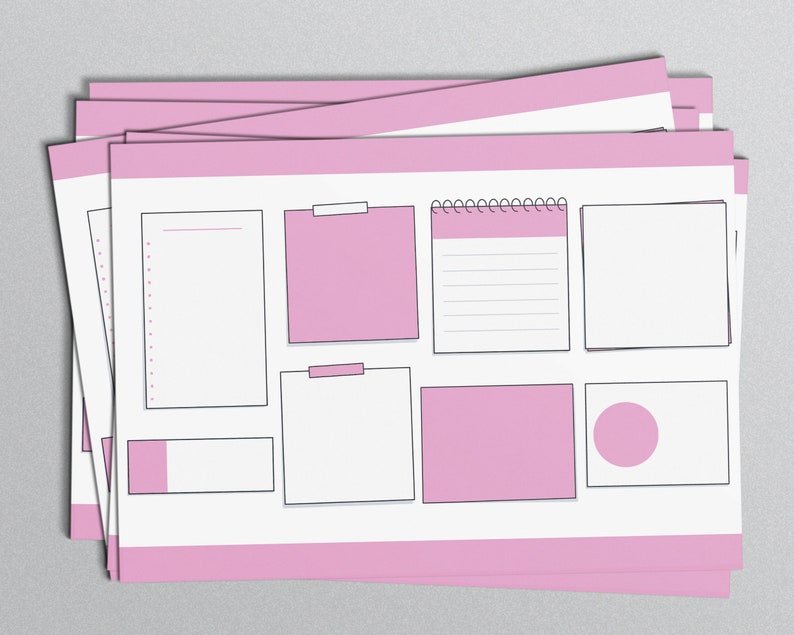 Minimalist Sticky Notes Clipart Stickers Line Art Spring Edition - Etsy
