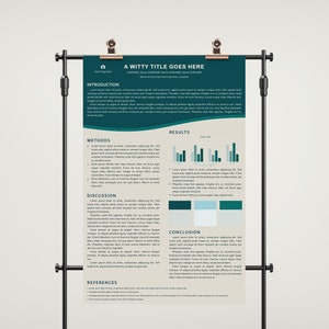 Scientific Poster Template in Powerpoint Warm Blue Academic or Research ...