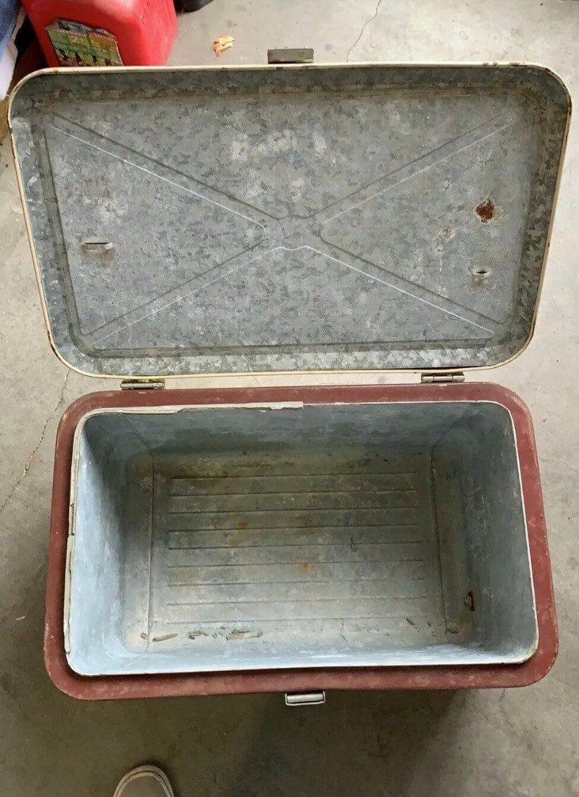 Vintage little Brown Chest Ice Chest Cooler 1950s - Etsy