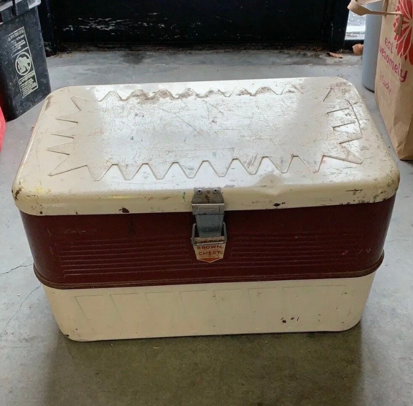 Vintage little Brown Chest Ice Chest Cooler 1950s - Etsy