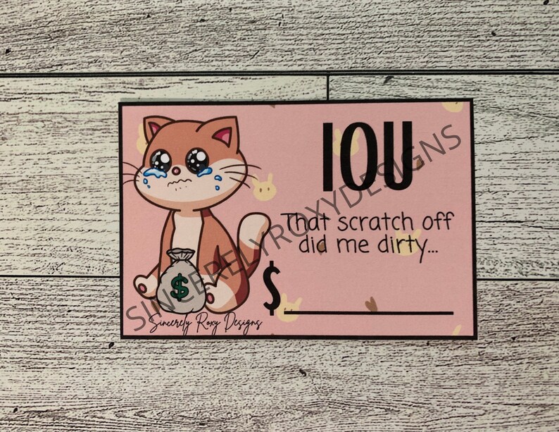 Cute IOU Slip Placeholders, PRINTABLE Set of 6 - Etsy