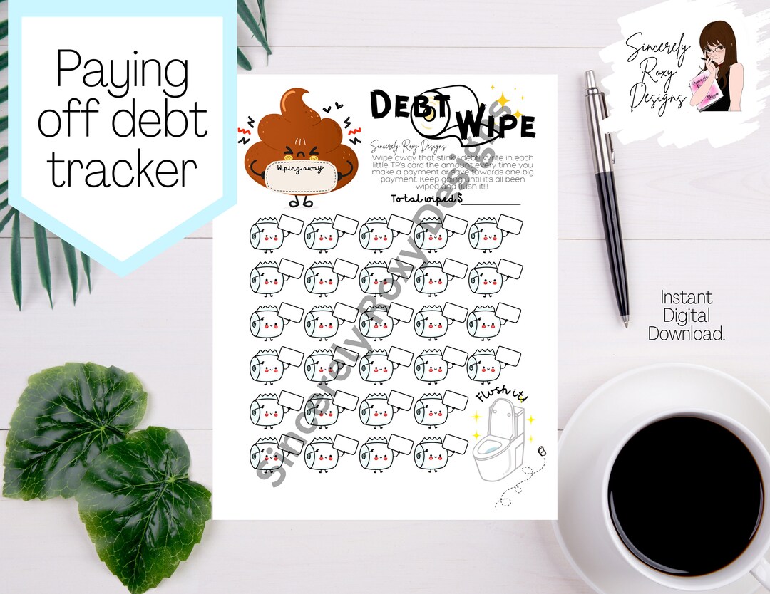 Debt Tracker, Paying off Debt, PDF, Printable, Debt Wipe With Cash ...