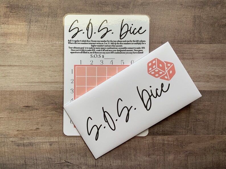 S.O.S Physical Laminated Savings Game With Envelope - Etsy