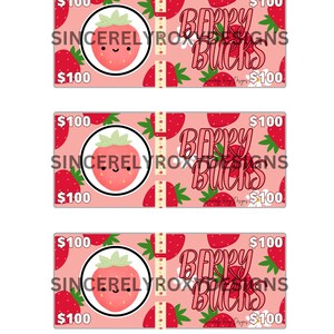 Printable Cash Prop Money Placeholders, Berry Bucks - Etsy