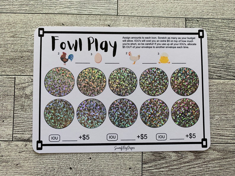 Mystery Scratch off Savings Challenges Foul Play - Etsy