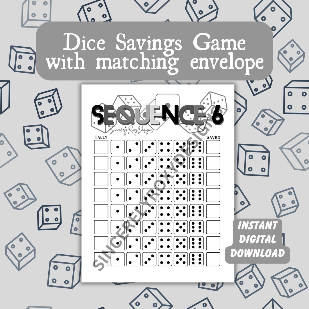 Savings Challenge Game L Printable PDF With Envelope L Sequence 6 is ...