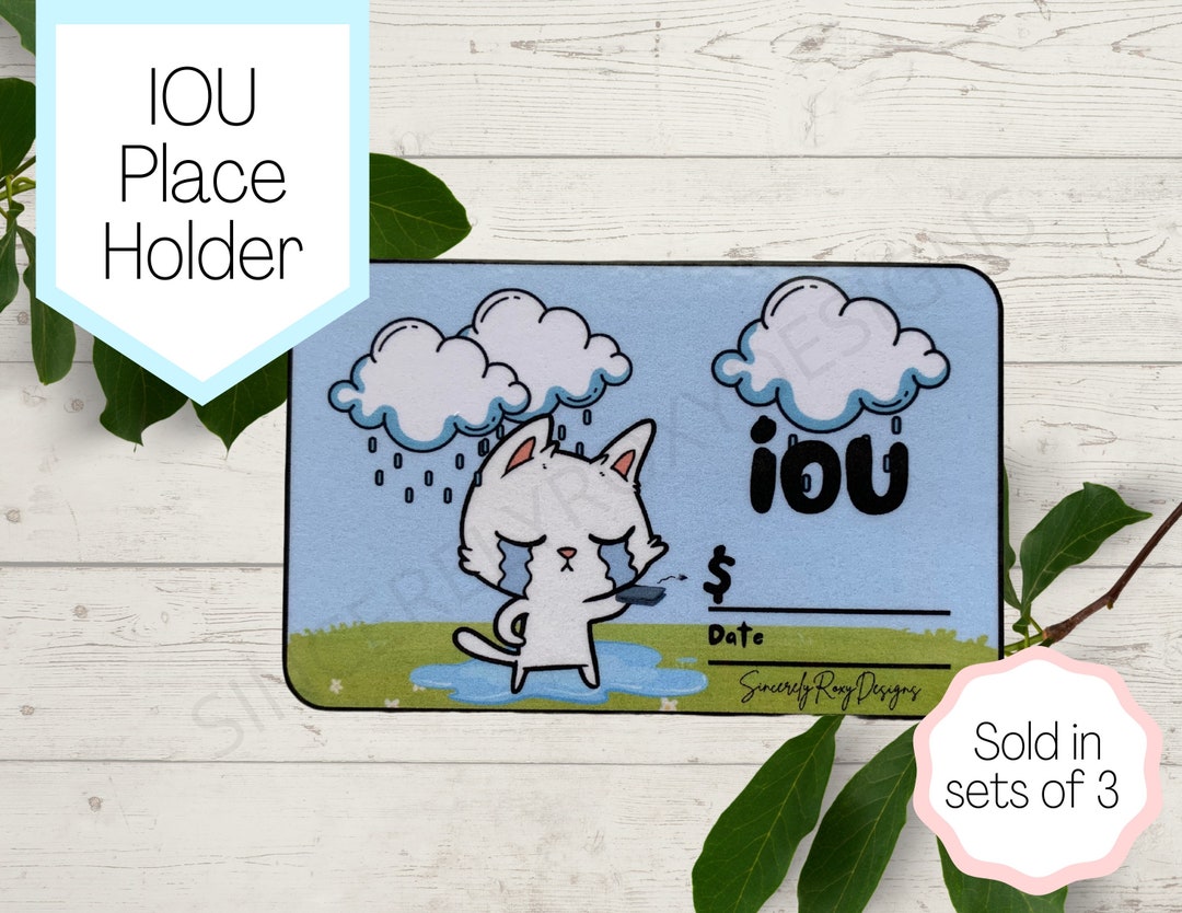 IOU Place Holder - Etsy