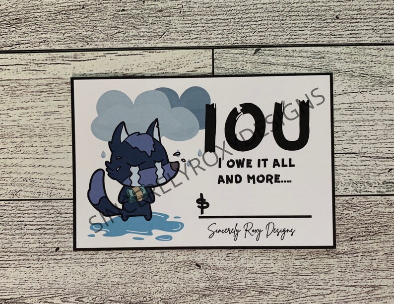 Cute IOU Slip Placeholders, PRINTABLE Set of 6 - Etsy