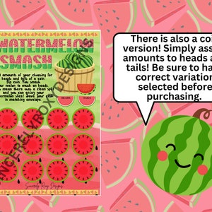 Watermelon Smash Physical Savings Game With Envelope L Dice or Coin ...