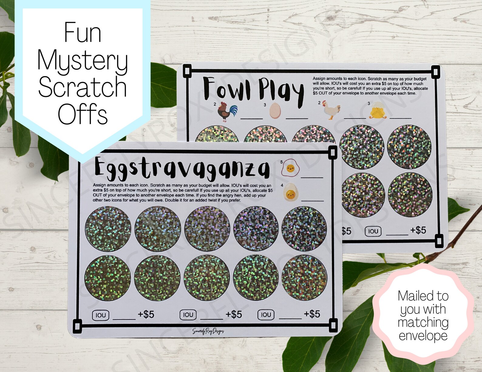 Mystery Scratch off Savings Challenges Foul Play - Etsy