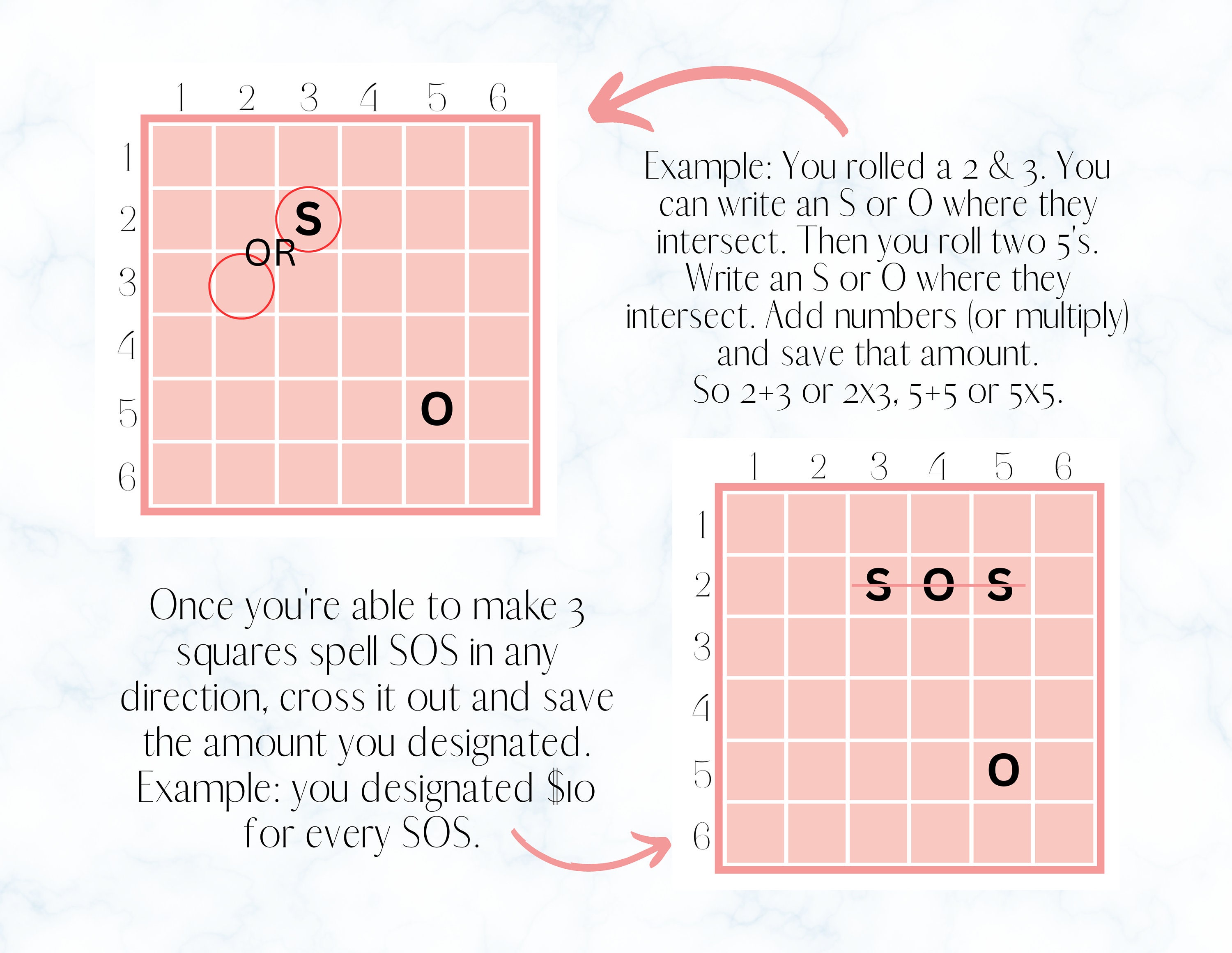 S.O.S Physical Laminated Savings Game With Envelope - Etsy