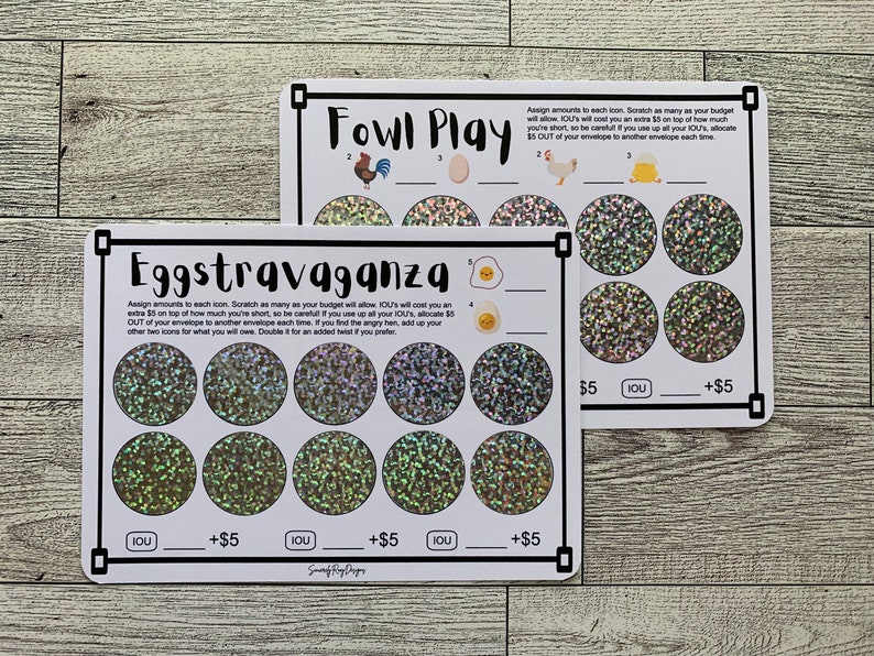 Mystery Scratch off Savings Challenges Foul Play - Etsy