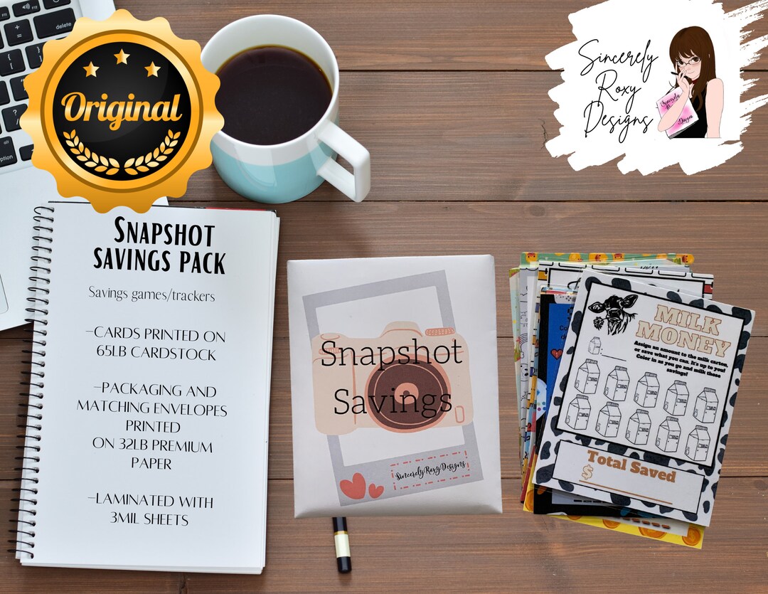 Snapshot Savings Challenge Pack of 12 Laminated Cards With or Without ...