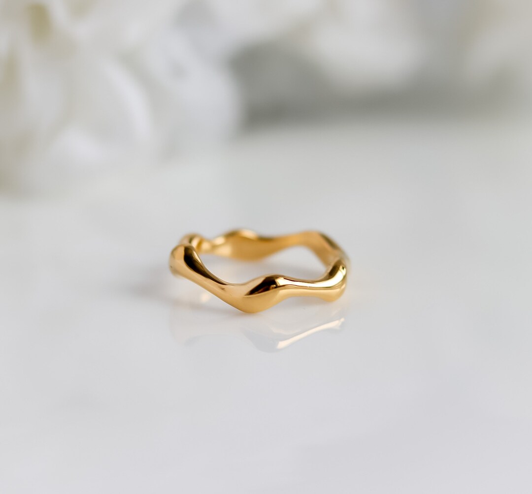 Wavey Ring I Wave Ring Curvy Ring Statement Ring Water Element Ring Twisted Ring Bridesmaid Gift ...