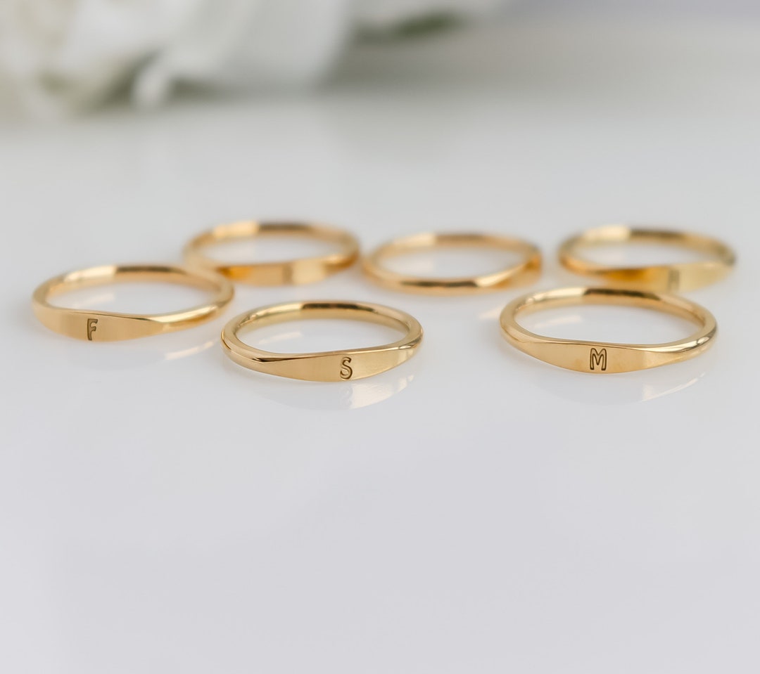 Custom Initial Ring - Signet Ring - Initial Ring - Personalized Signet ...