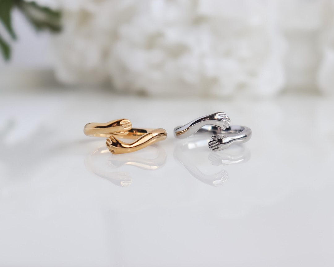 Hug Ring | Hugging Hands Ring | Statement Ring | Gold Ring | Love Hug Ring Love Hugging | Ring ...