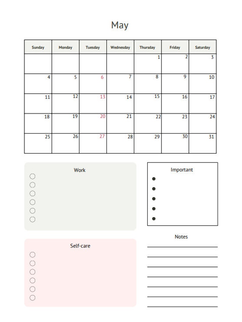 June 2024- May 2025 Floral Digital Calendar! - Etsy