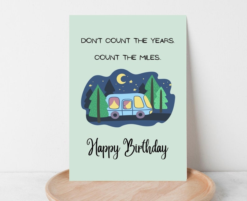 Traveler Birthday Card Printable Birthday Card Road Trip - Etsy