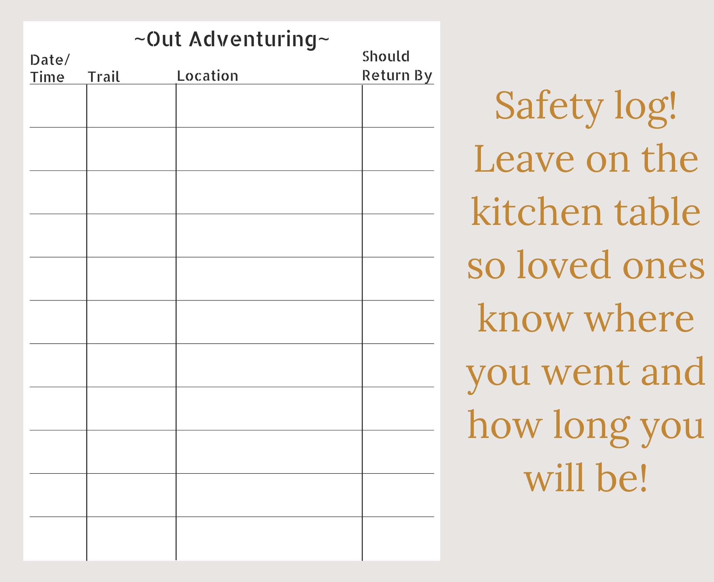 Hiking Log Printable Download, Hiking Tracker, Printable Hiking Planner ...