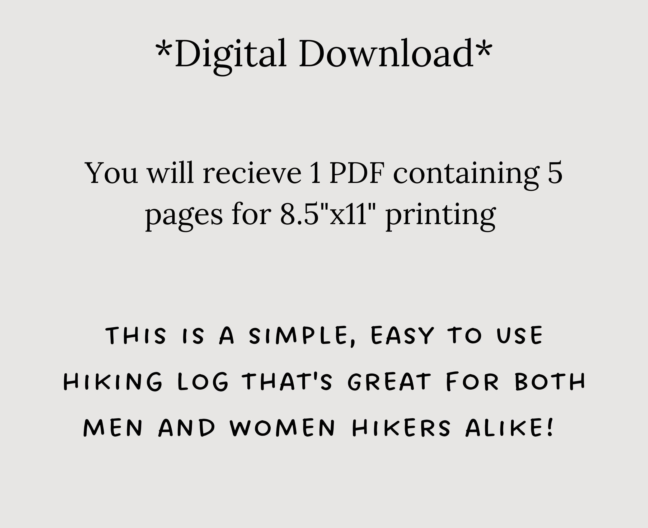 Hiking Log Printable Download, Hiking Tracker, Printable Hiking Planner ...