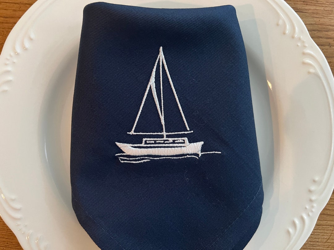 Sailboat Summer Dinner Napkin Beach Theme Dinner Napkin Summer Dinner ...