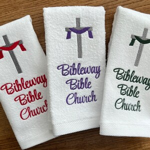 Religious Cross Velour Hand Towel | Personalized Embroidered Pastor ...