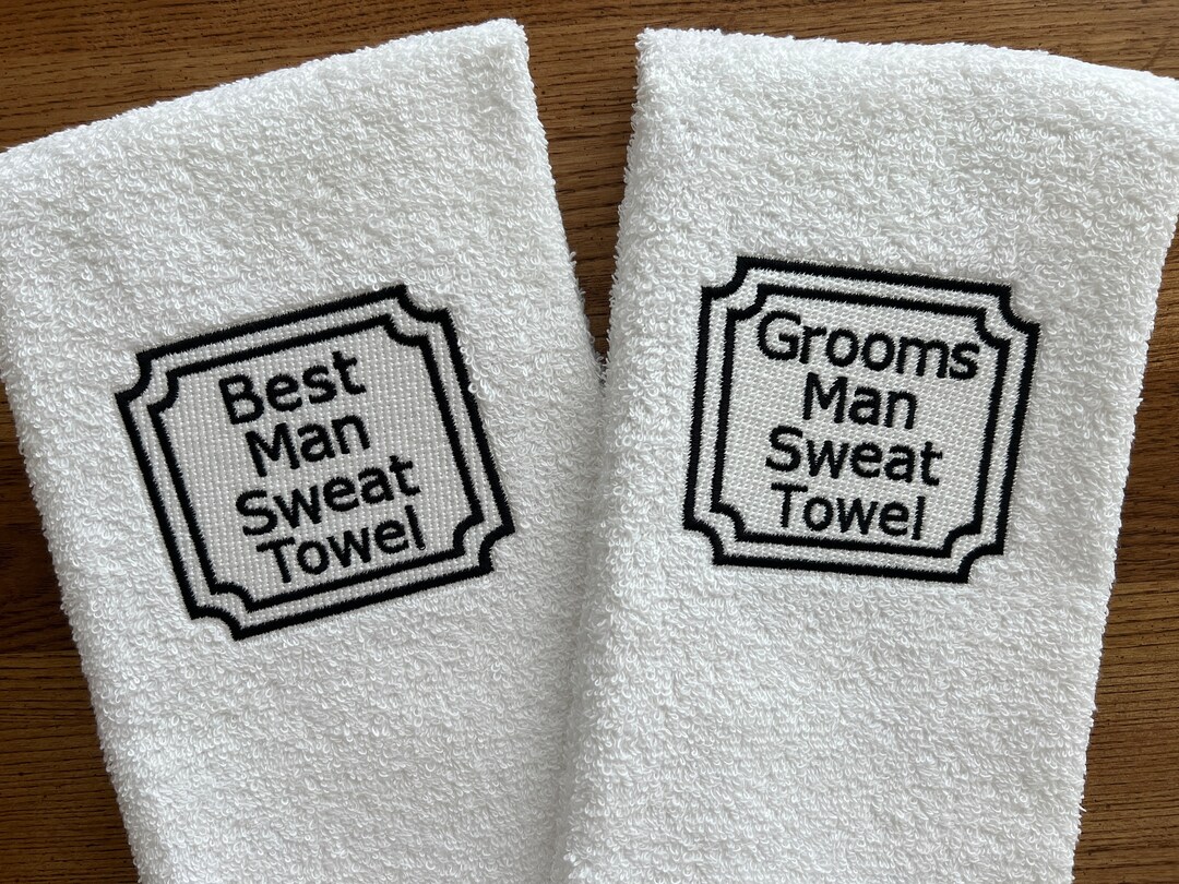 Embroidered Wedding Party Sweat Towel: Groomsmen Gift - Etsy