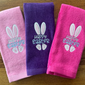Happy Easter Fingertip Towels Happy Easter Bath Hand Towel Embroidered ...