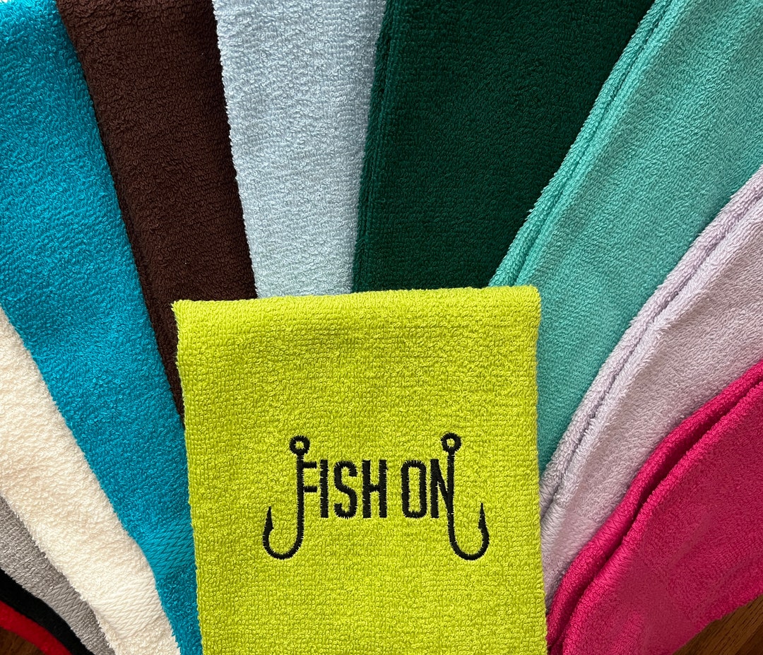 Personalized Fishing Towel| Fishing "fish On" Hand Towel | Guy or Girls ...