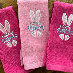 Happy Easter Fingertip Towels Happy Easter Bath Hand Towel Embroidered ...