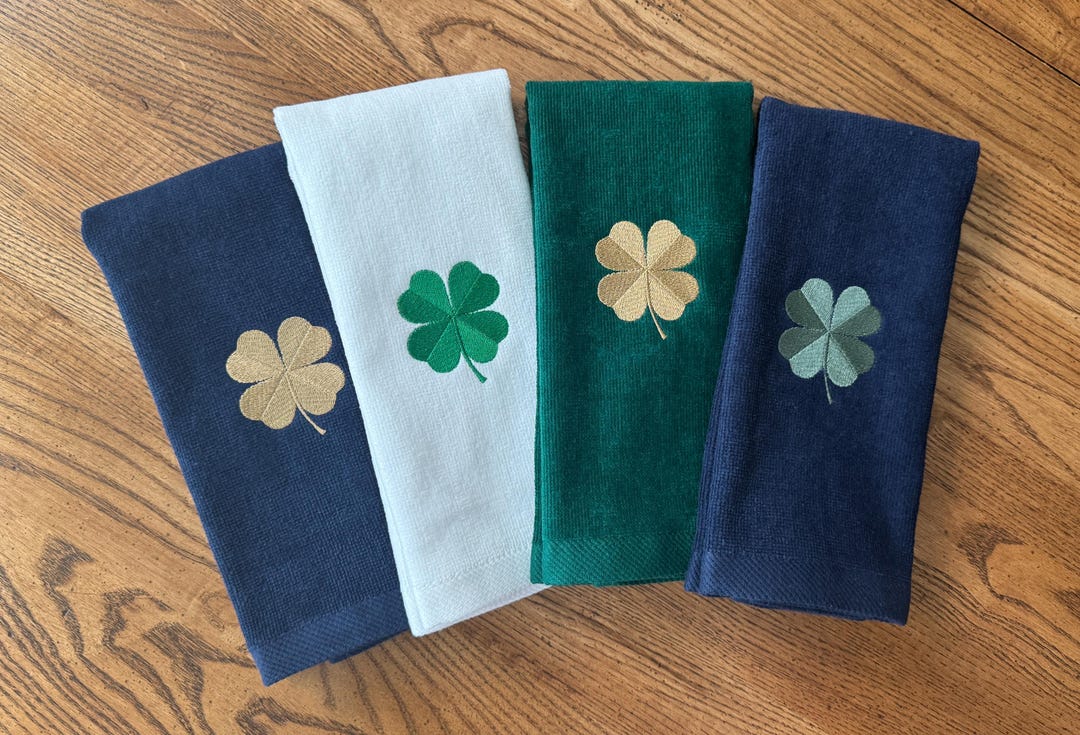 Embroidered Shamrock Hand Towel | Custom St. Patrick's Day Decor - Etsy