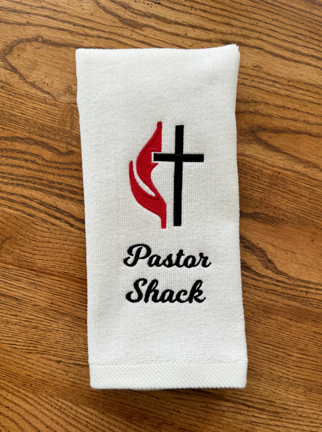 Personalized Pastor Gift: Embroidered Methodist Cross Hand Towel - Etsy