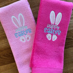 Happy Easter Fingertip Towels Happy Easter Bath Hand Towel Embroidered ...