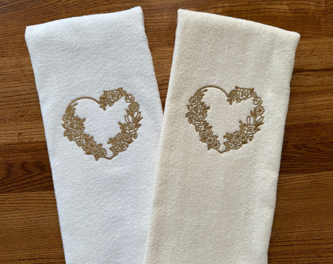 Custom Elegant Heart Plush Velour Hand Towel | Valentines Day Plush ...