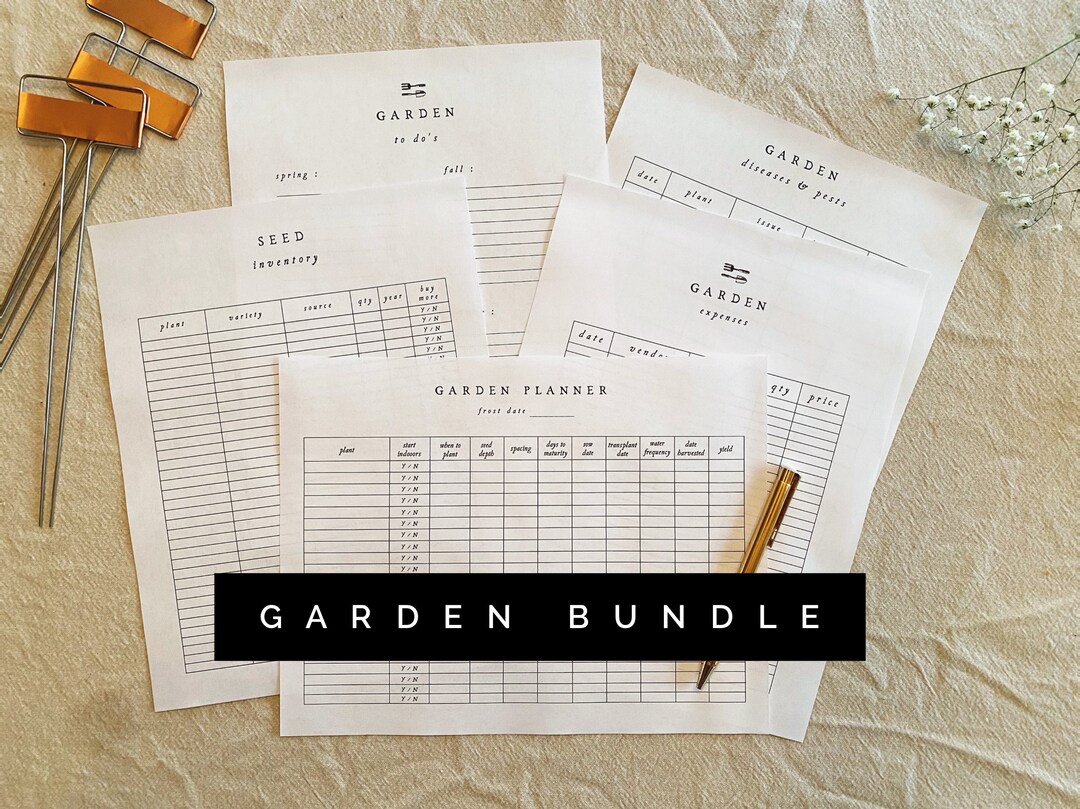 GARDEN BUNDLE Printable - Instant Garden Planner - Digital Download ...