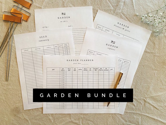 GARDEN BUNDLE Printable Instant Garden Planner Digital | Etsy