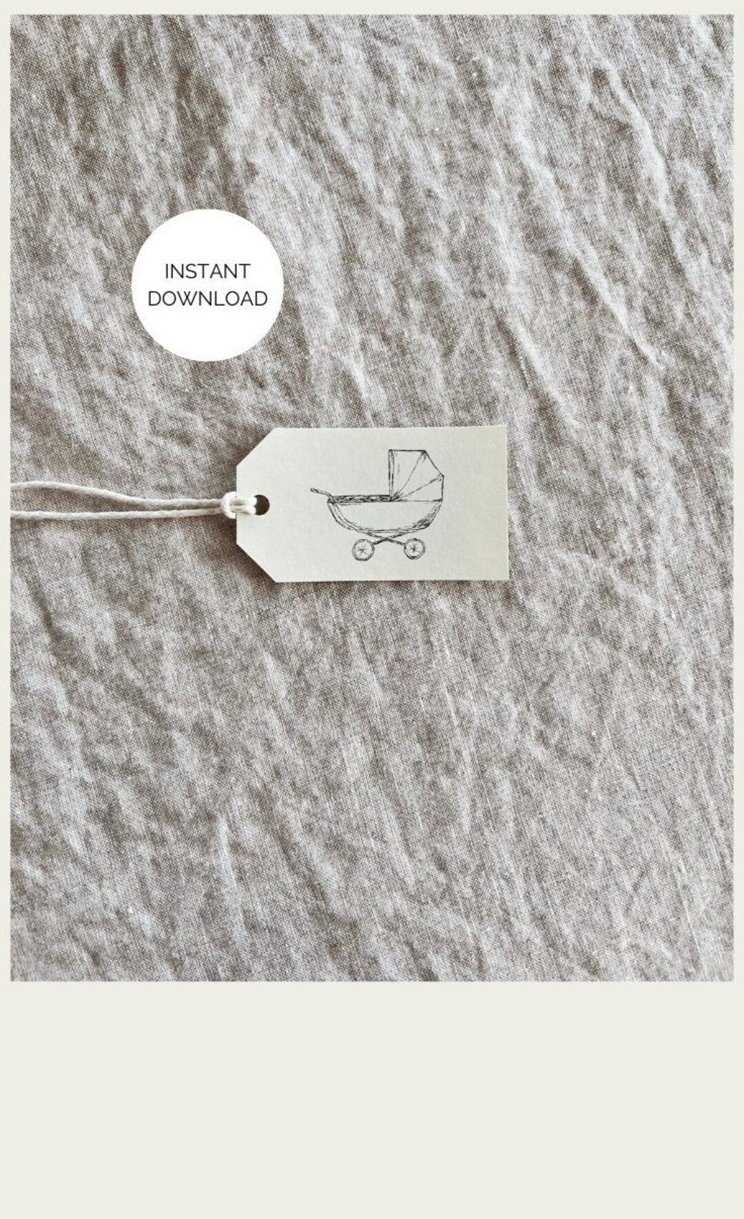 PRAM Gift Tag - Digital Download - Instant Download - Handmade Baby ...