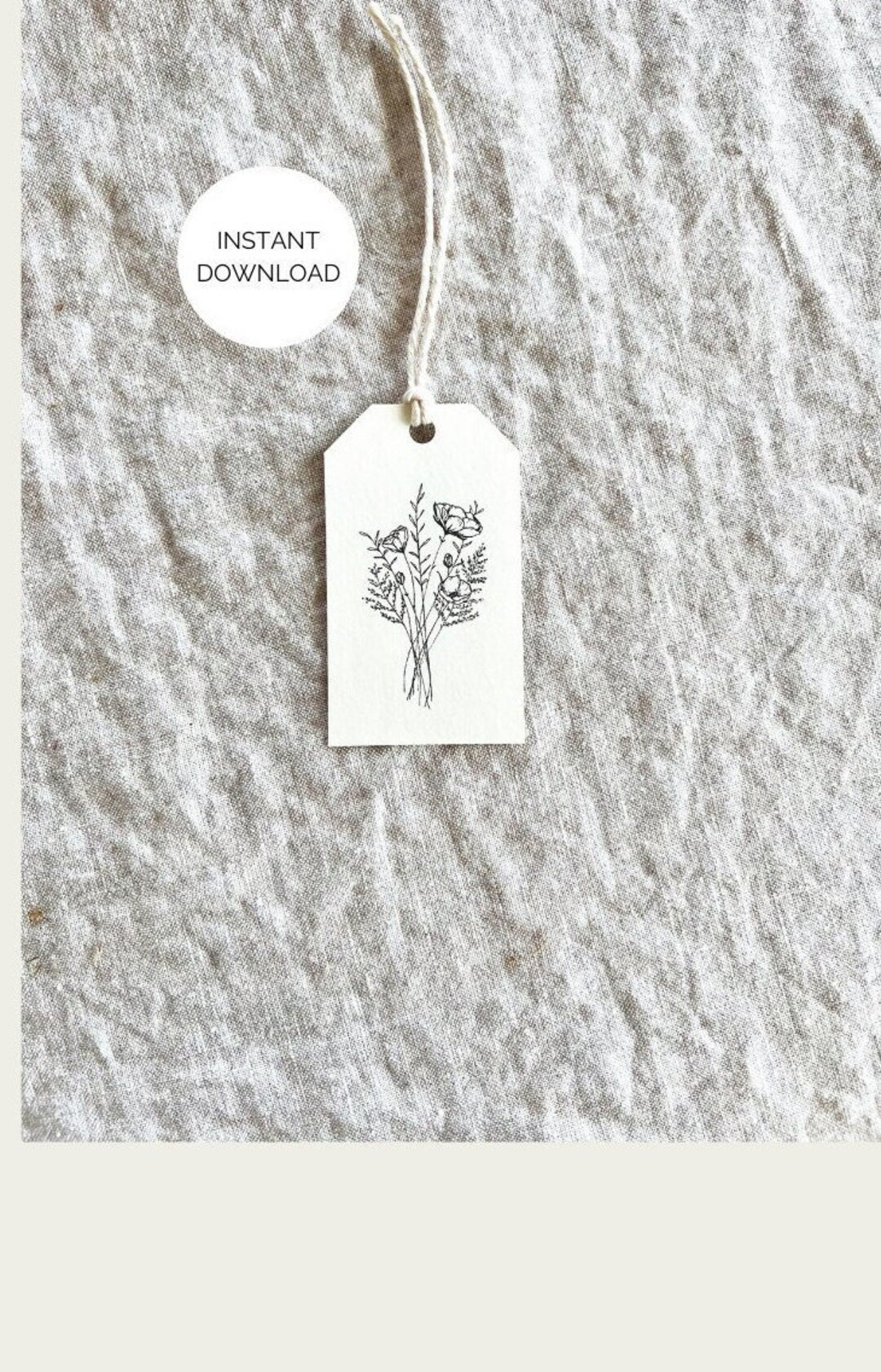 FLORAL Gift Tag - Digital Download - Instant Download - Handmade Floral ...