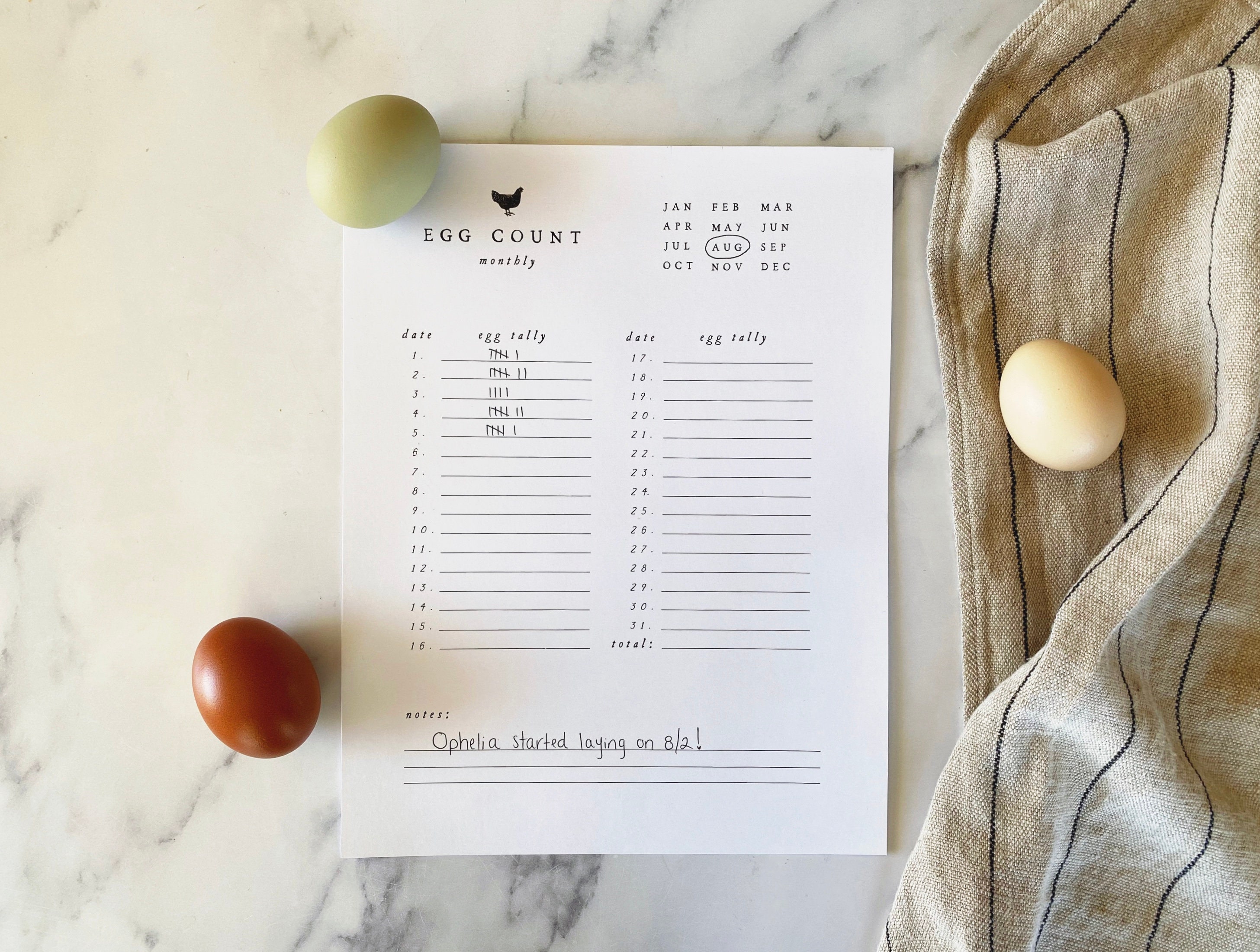 EGG TRACKER BUNDLE - Instant Chicken Egg Tracker - Digital Download ...