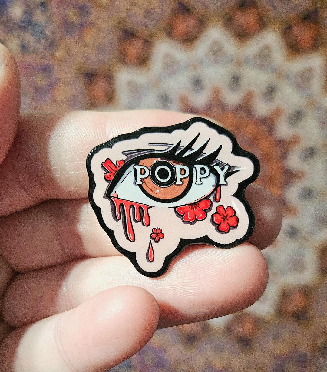 Poppy Inspired Resin Pin - Etsy