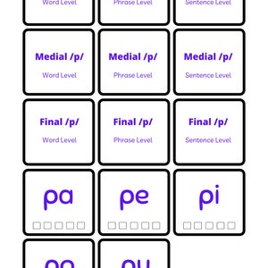 Articulation Flashcards and Worksheets - Complete /p/ Phoneme, Initial ...