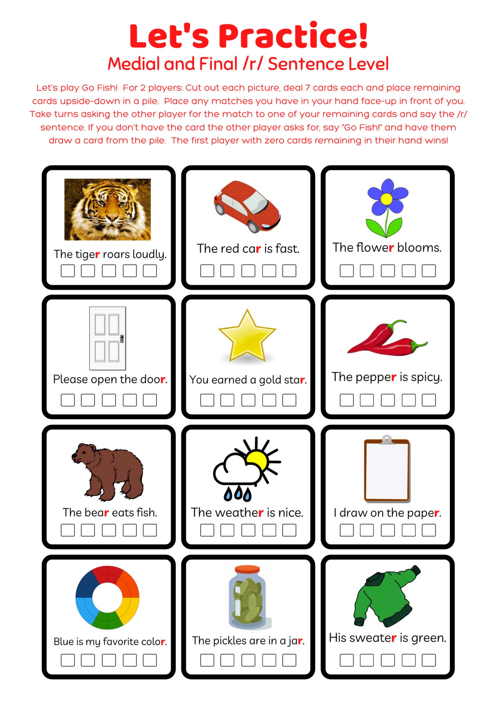 Articulation Flashcards and Worksheets Complete /r/ Phoneme: | Etsy