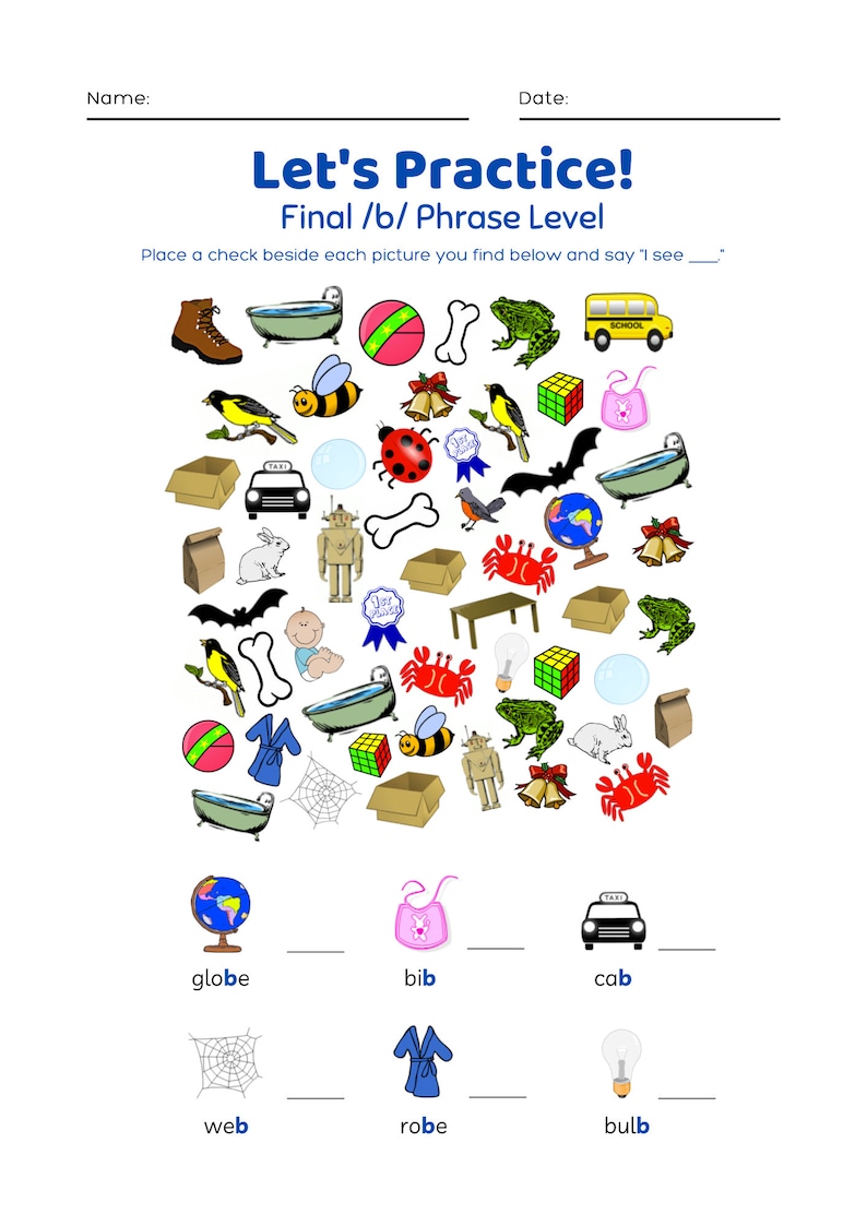 Articulation Flashcards and Worksheets BUNDLE - Bilabial /p,b,m ...