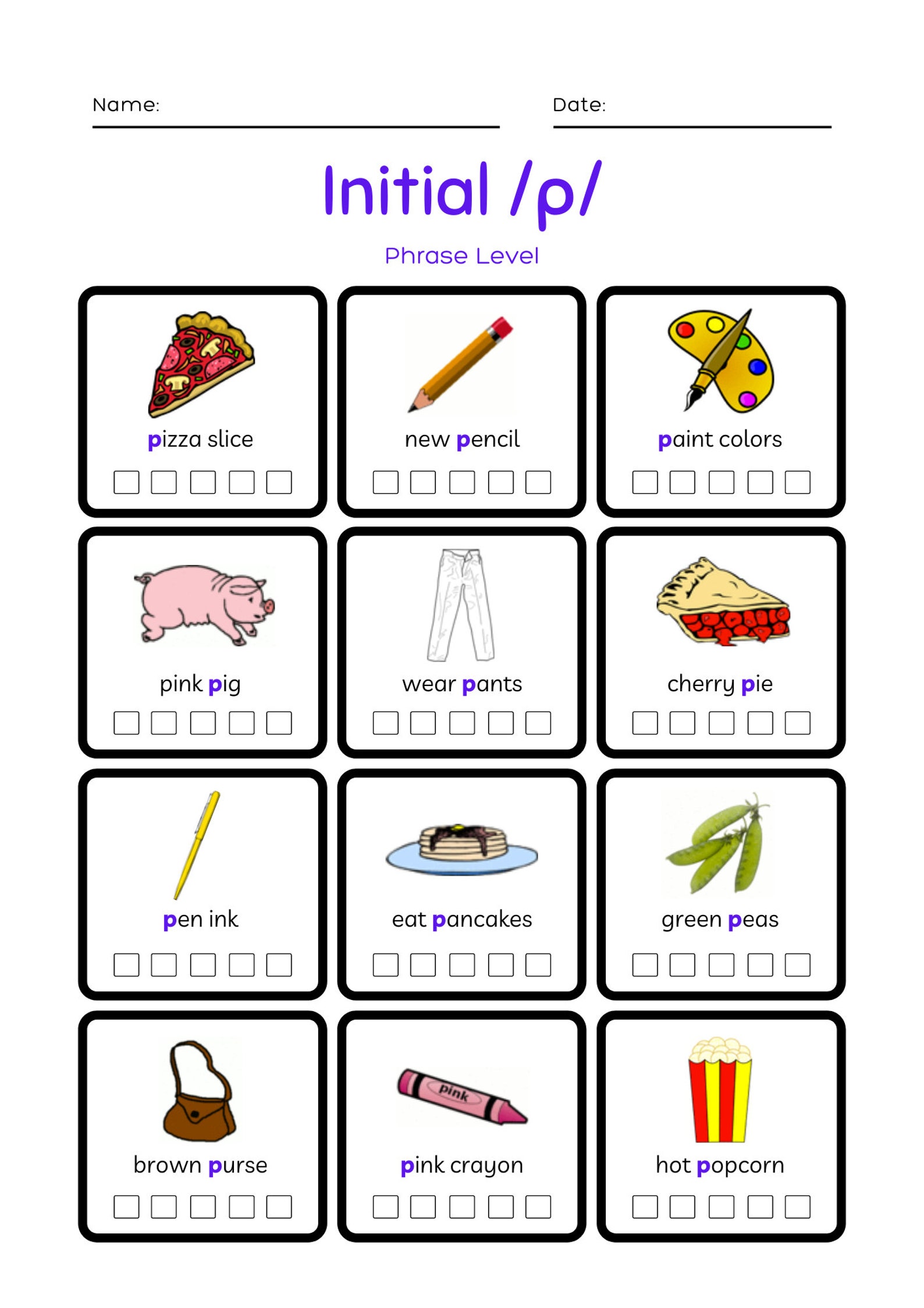 Articulation Flashcards and Worksheets BUNDLE - Bilabial /p,b,m ...