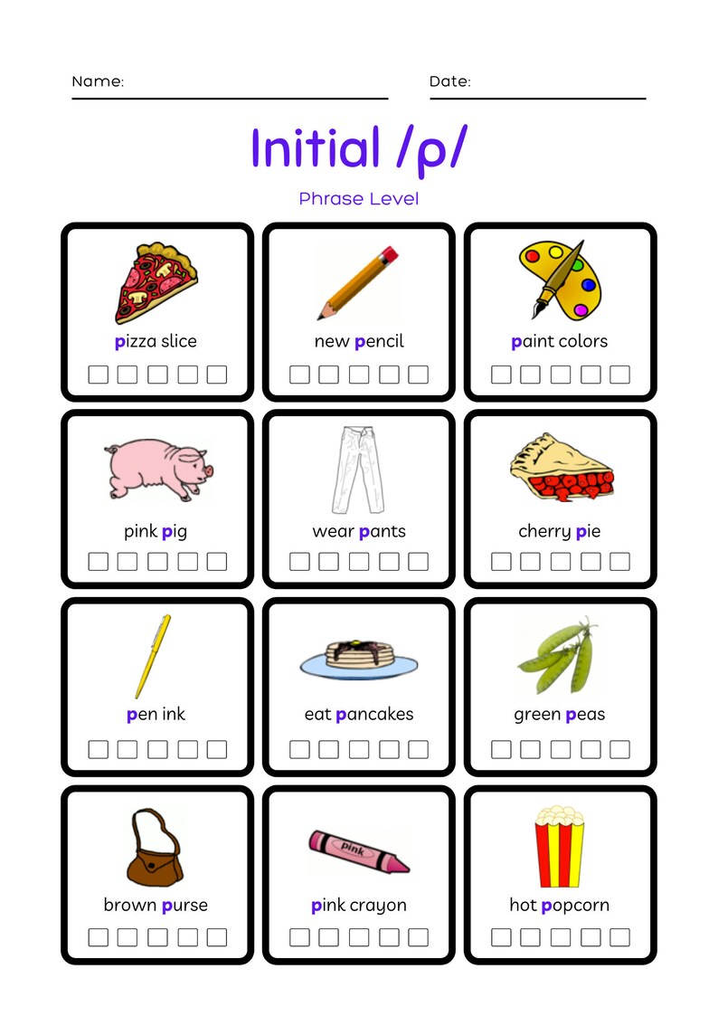 Articulation Flashcards and Worksheets BUNDLE - Bilabial /p,b,m ...