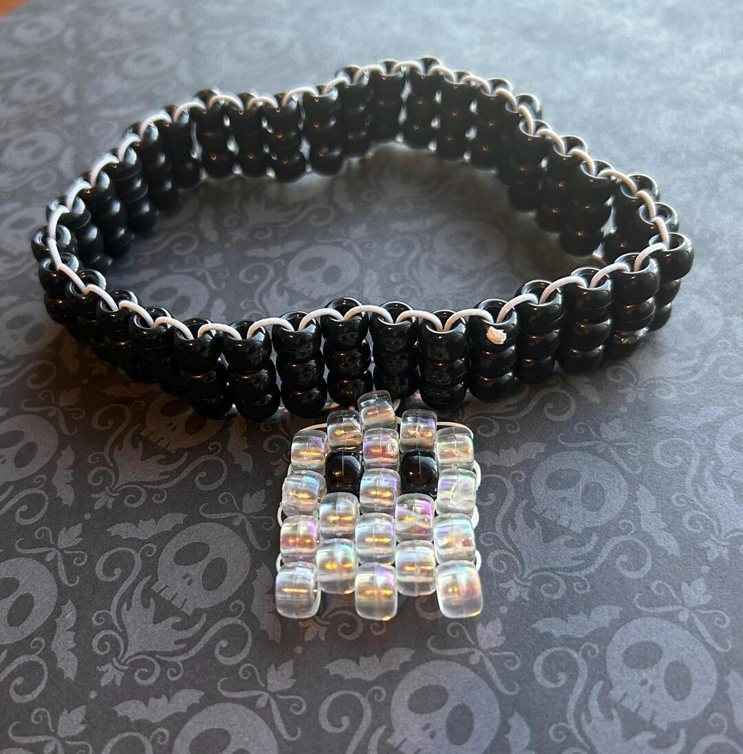 Black and White Kandi Ghost Choker Goth Halloween Necklace - Etsy