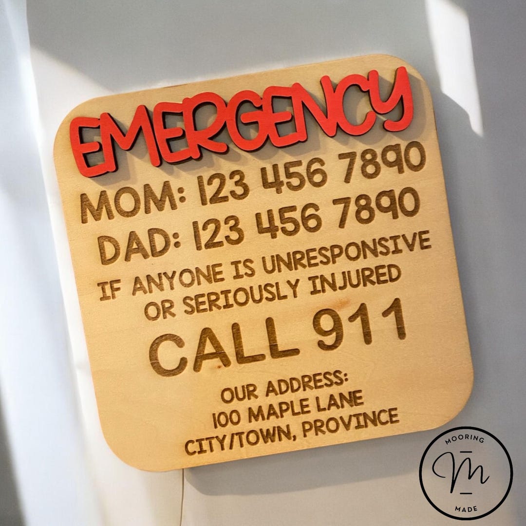Emergency Contact Magnet 911 Home Alone Babysitter Phone Number Safety ...
