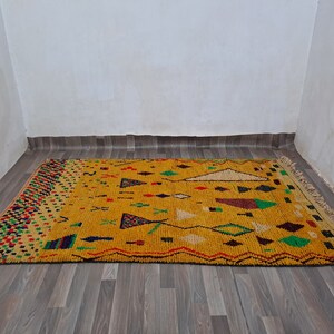 Custom Rug Moroccan Rug , Yellow Wool Rug , Wool Berber Rug , Beni ...